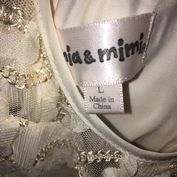 Mia & Mimi | Dresses | New Mia Mimi Creamgold Sparkle Formal Dress ...